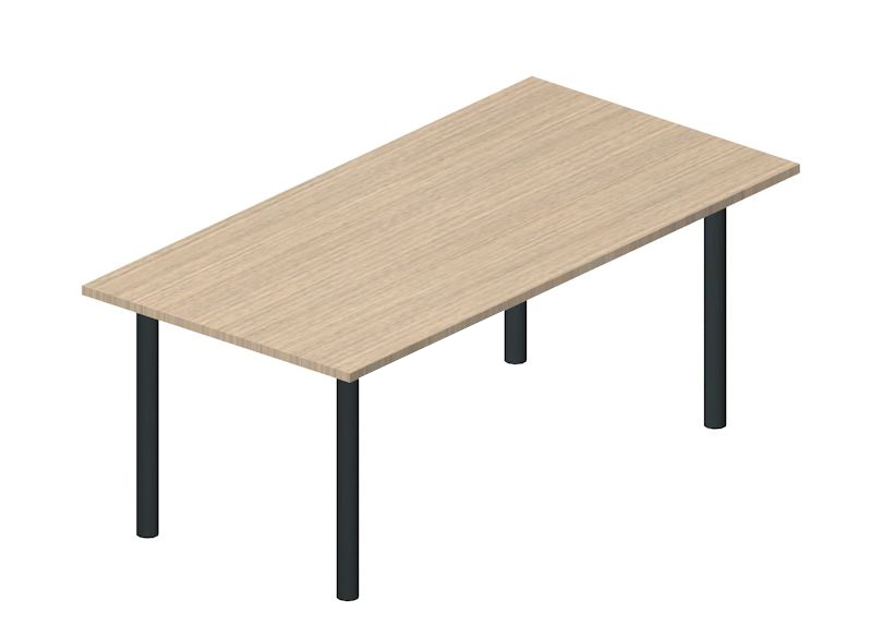 ACADEMY 4 LEG TABLE WITH BLACK TUBE LEGS :: Experienced Office Furniture