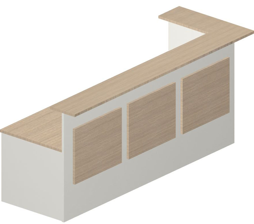 ACADEMY RECEPTION COUNTER WITH FEATURE PANELS :: Experienced Office ...