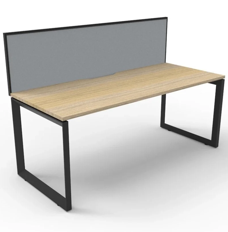 INFINITY LOOP LEG SINGLE SIDED WORKSTATION WITH SCREEN :: Experienced Office Furniture